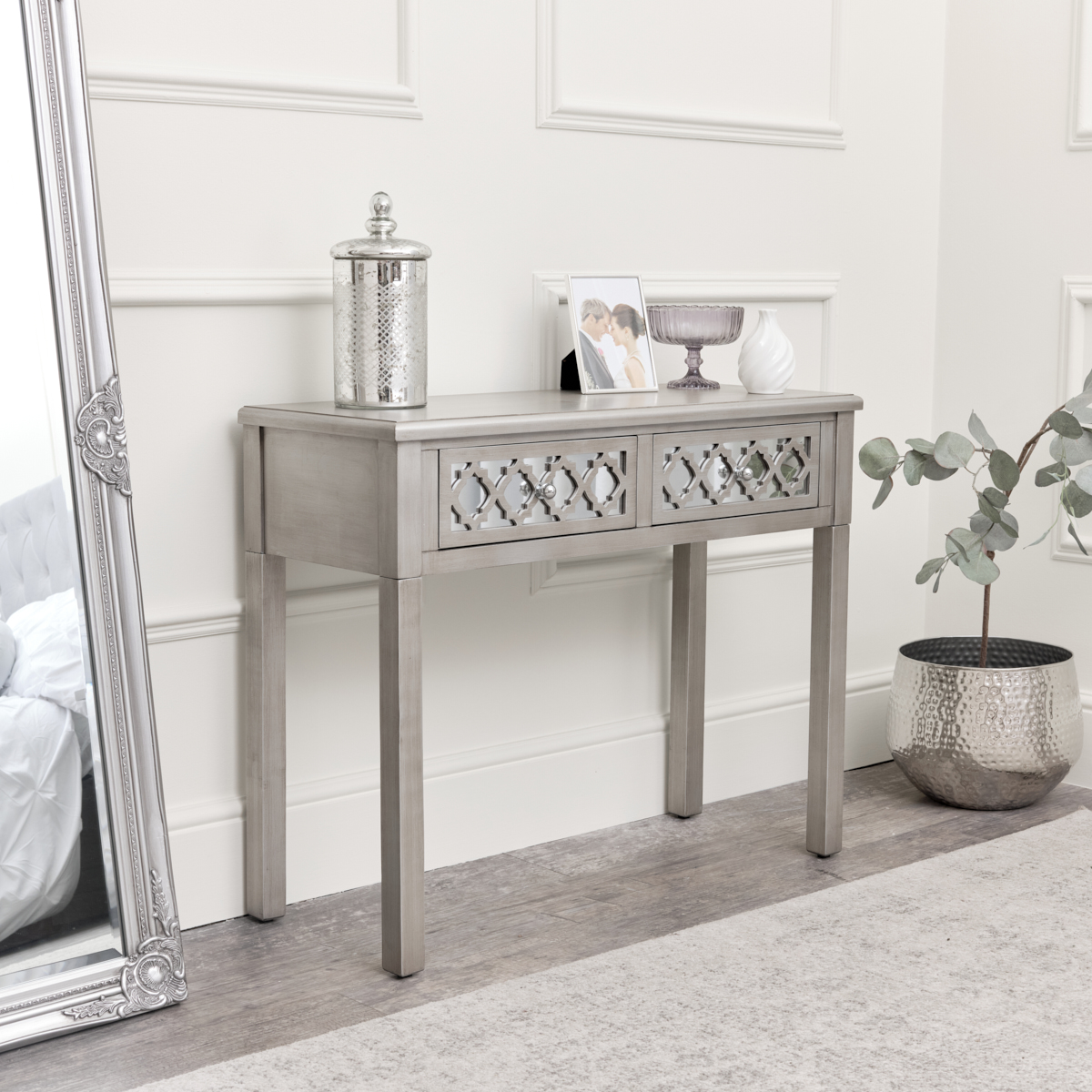 Hallway mirrored console table store